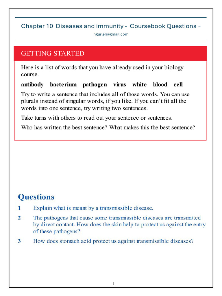 Diseases and Immunity: IGCSE Biology Guide | PDF | Antibody | Immune System
