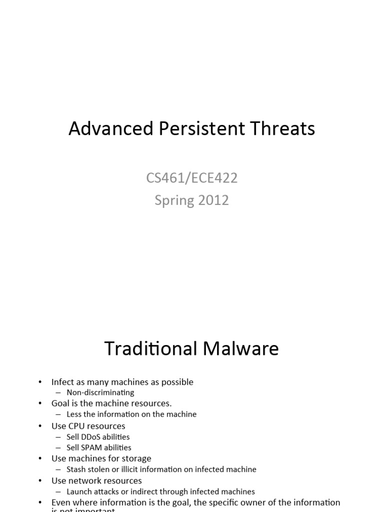 25 - Advanced Persistent Threats | PDF | Security | Computer Security
