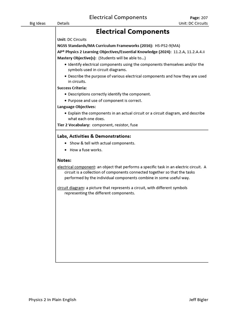 05b Electrical Components | PDF | Voltage | Electrical Network