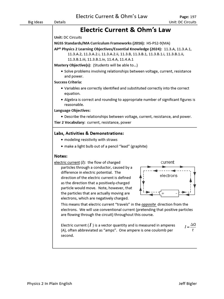 Current and Voltage in DC Circuits | PDF | Electric Current | Voltage