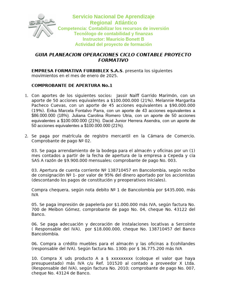 Guia Ciclo Contable Proyecto-2-1 | PDF | Factura | Contabilidad