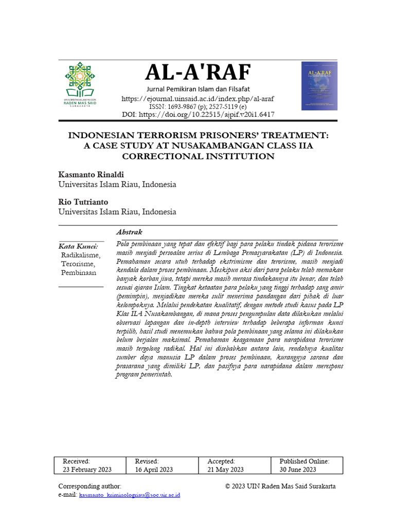 Al A'raf | PDF | Prison | Rehabilitation (Penology)