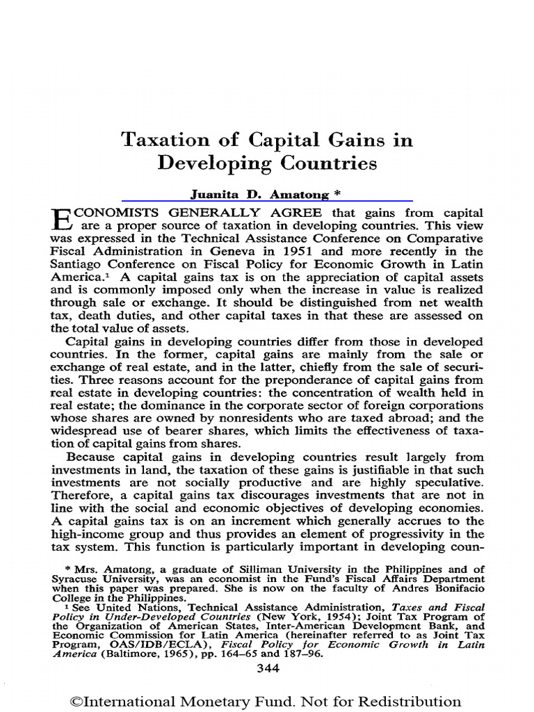 Taxation in Developing Countries | PDF | Taxes | Capital Gains Tax