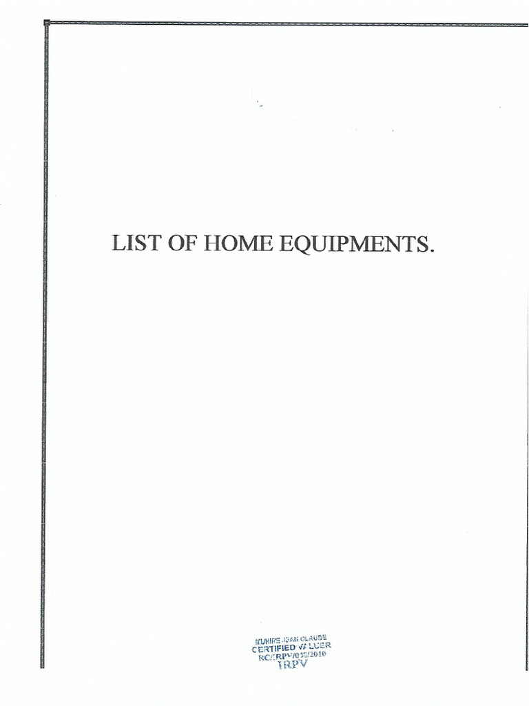 List of Equipment | PDF