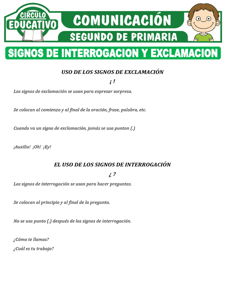 Signos de Interrogación y Exclamación | PDF | Puntuación | Ortografía