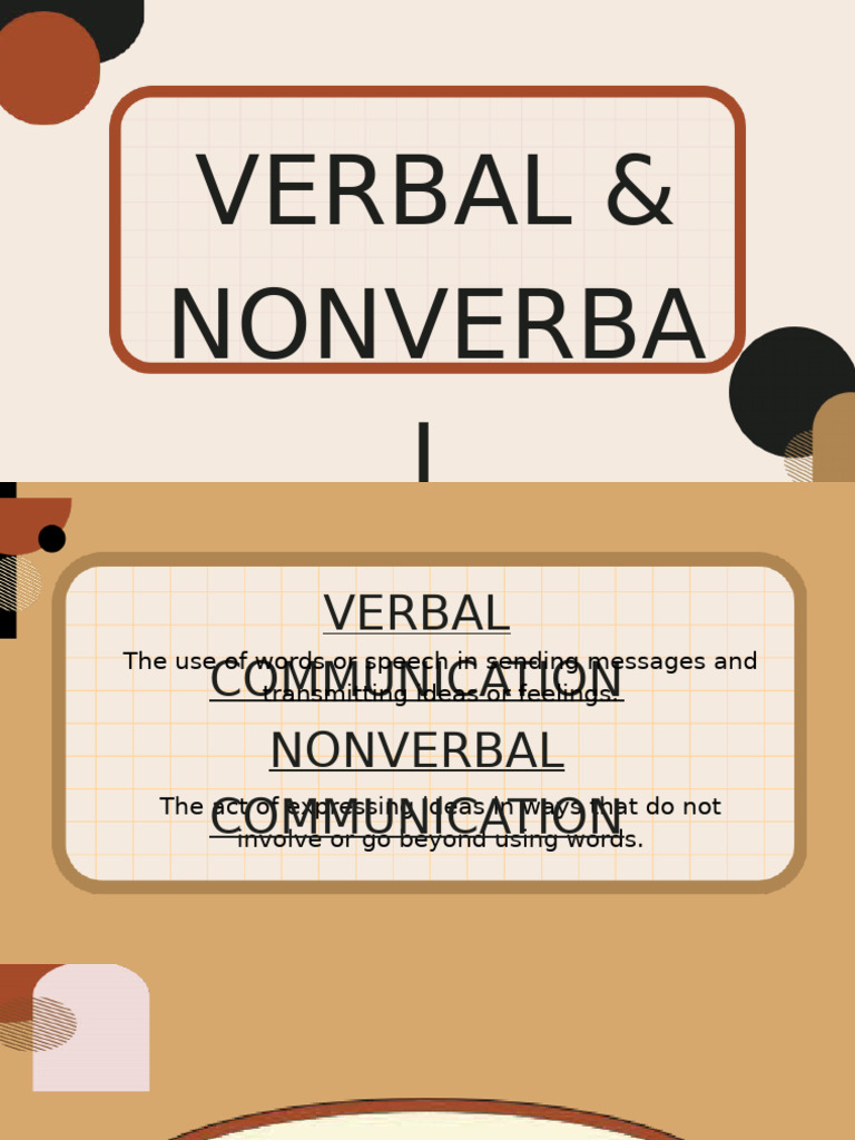 Verbal Non Verbal Communication | PDF