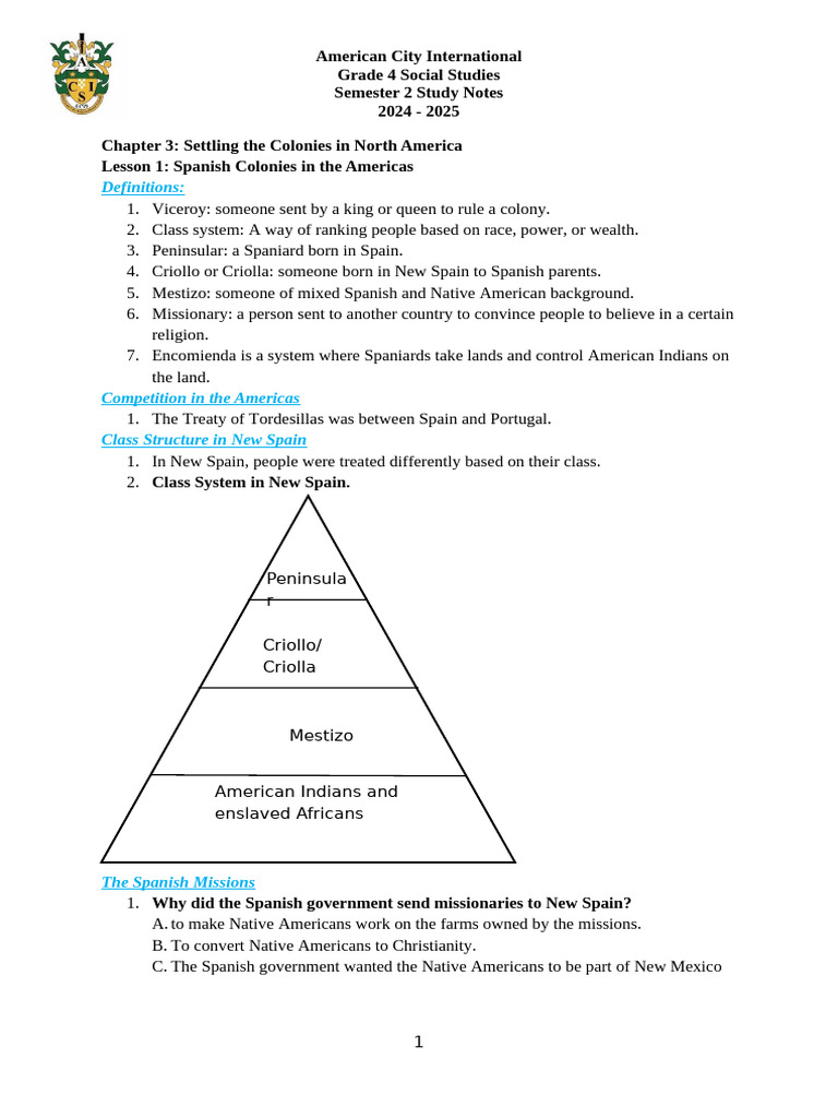 Settling North American Colonies Study Guide | PDF | Spanish Empire ...
