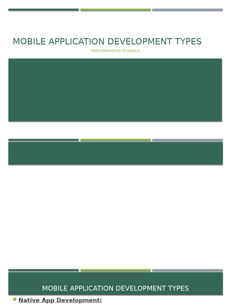 Types of Mobile Application Development | PDF | Mobile App | Cross Platform Software