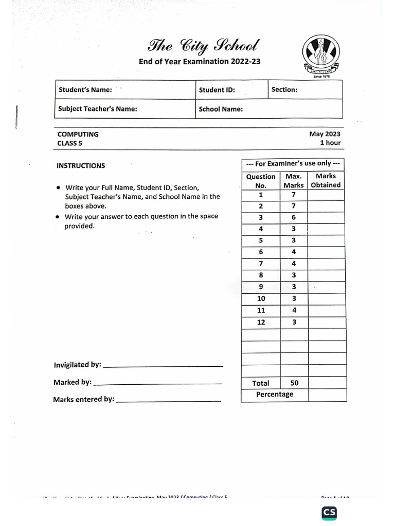 Comp Past Paper 2023 | PDF