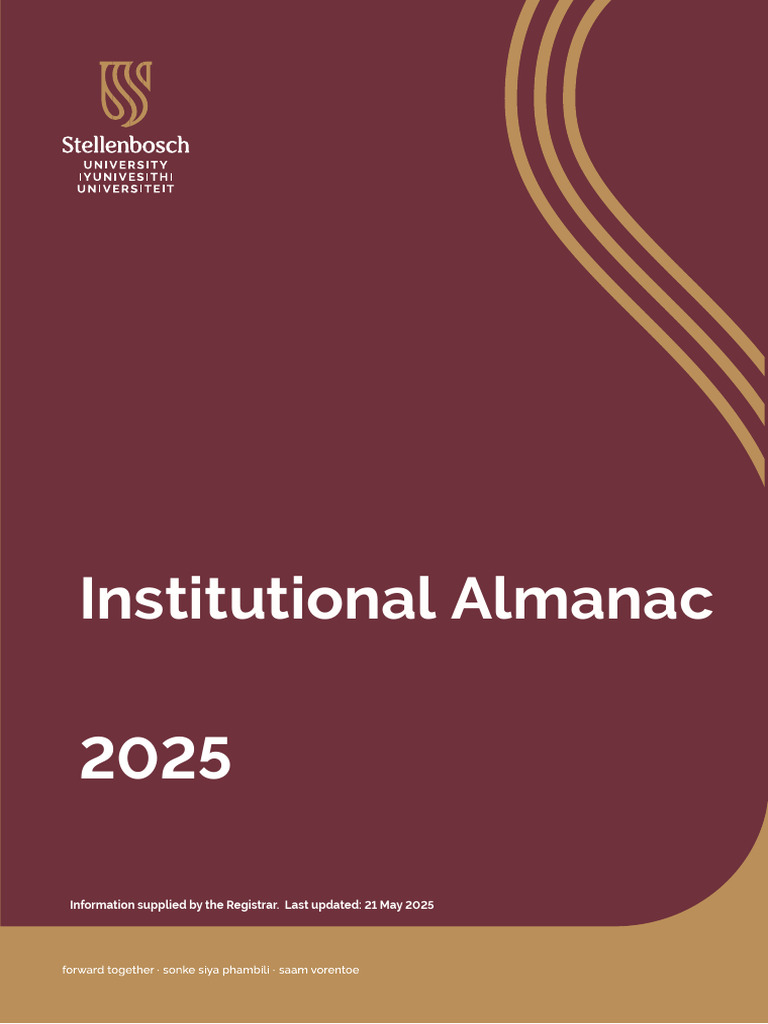 Stellenbosch University 2025 Almanac | PDF | Higher Education | Academia