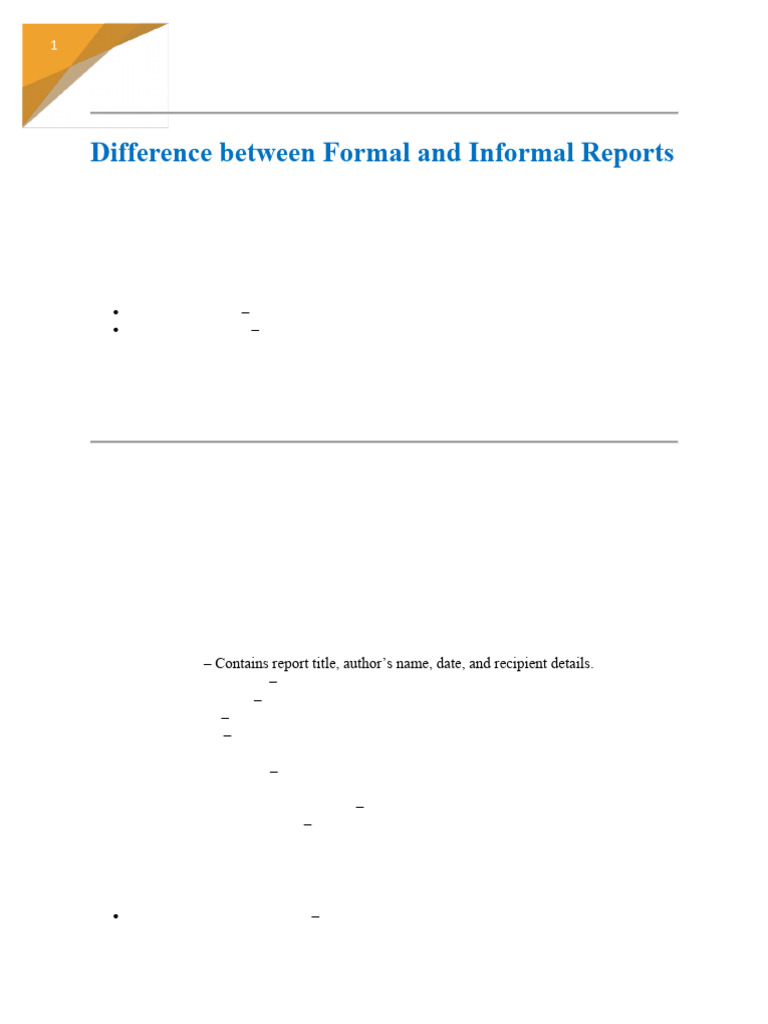Difference Between Formal and Informal Reports | PDF | Memorandum | Communication