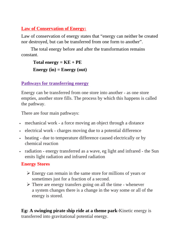 Energy Transfer Pathways Explained | PDF