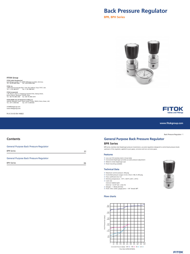 General Purpose Back Pressure Regulators | PDF | Mechanical Engineering