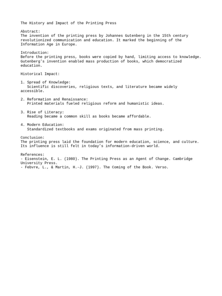 History of the Printing Press | PDF