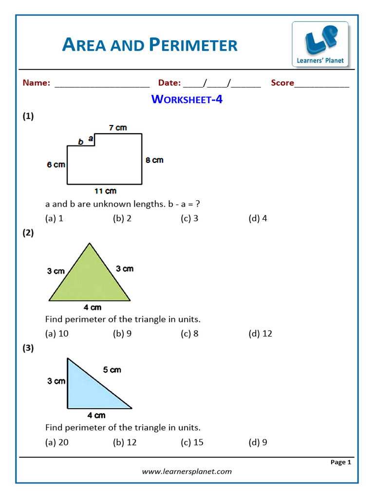 Area Perimeter Workbook 4 | PDF