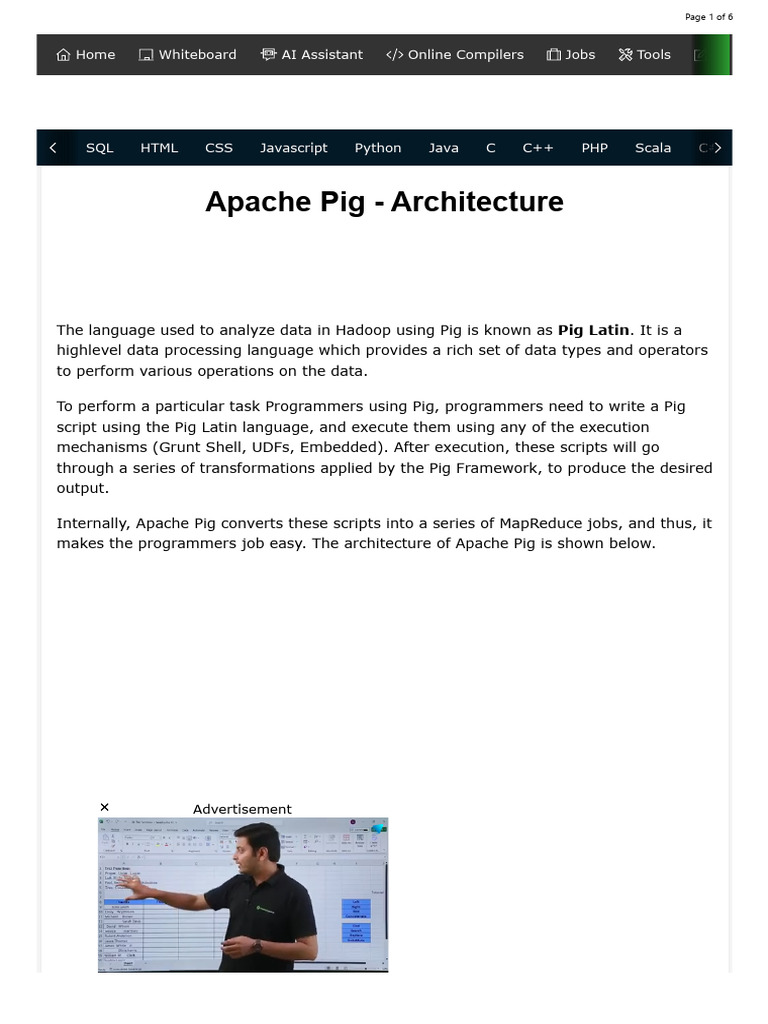 Apache Pig Architecture | PDF | Table (Database) | Relational Database