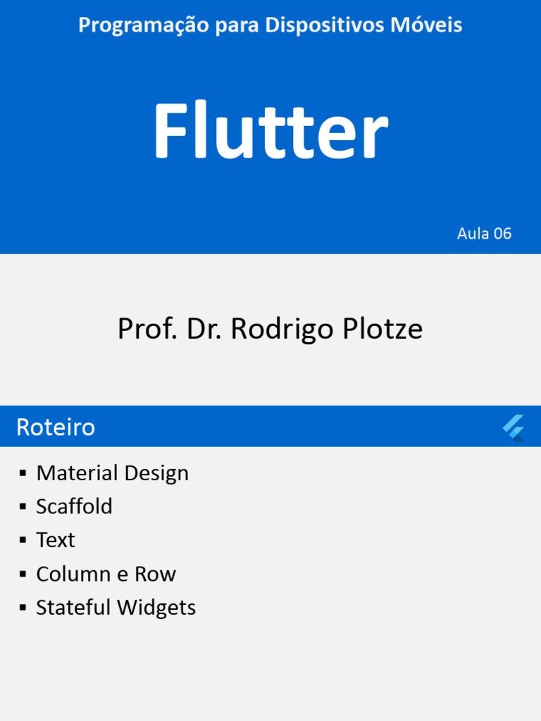 Flutter 06 StatefulWidgets | PDF | Graphical User Interfaces | System Software
