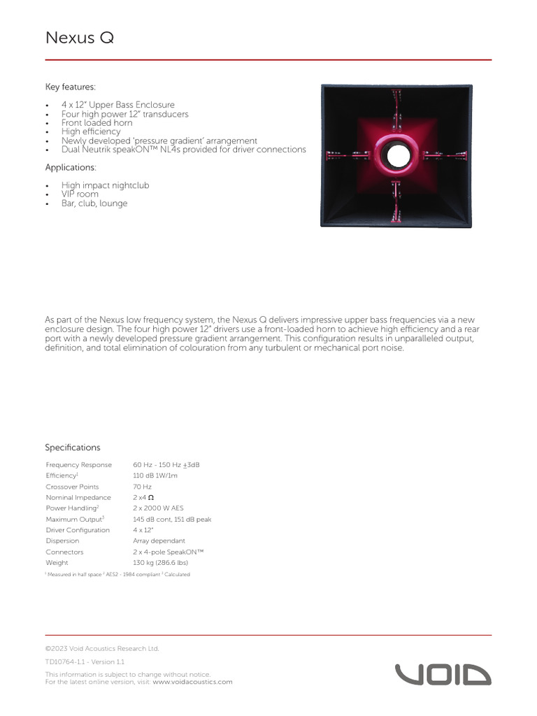 TD10764-1.1 - Nexus Q Specification Sheet | PDF | Loudspeaker ...