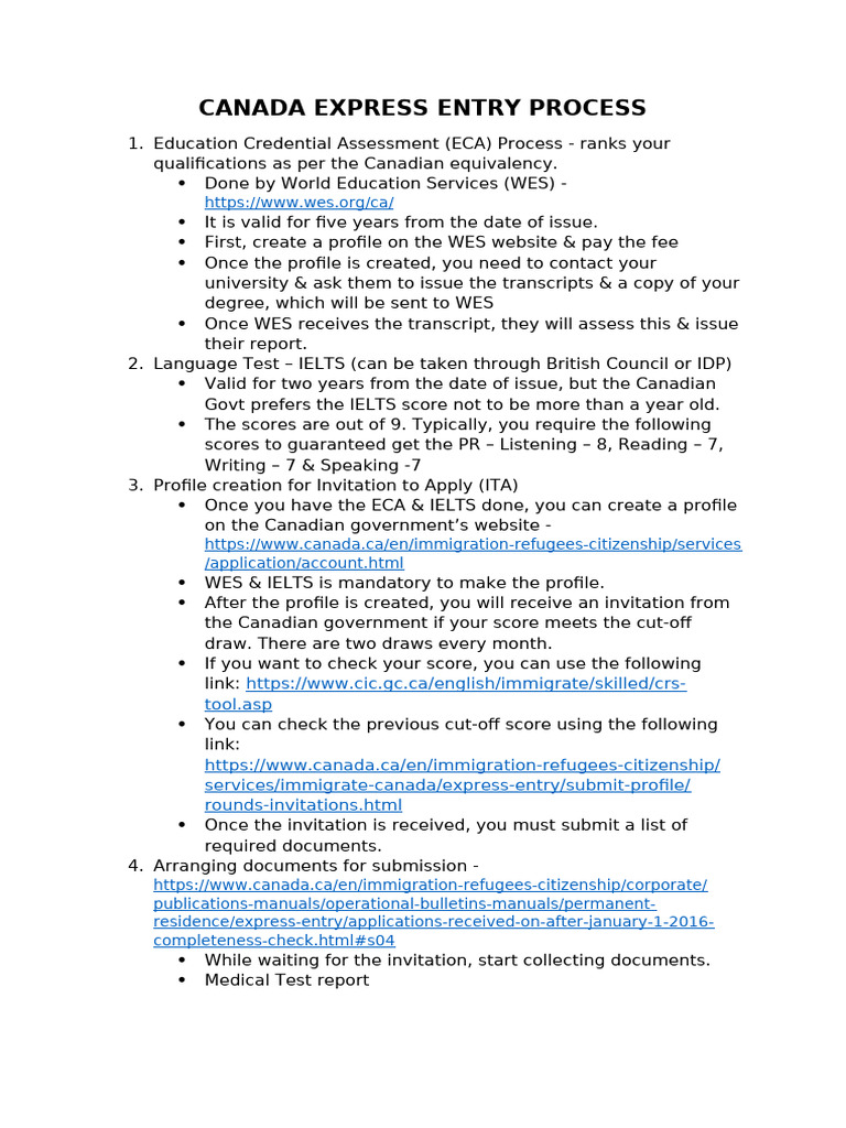 Canada Express Entry Process | PDF | International English Language ...