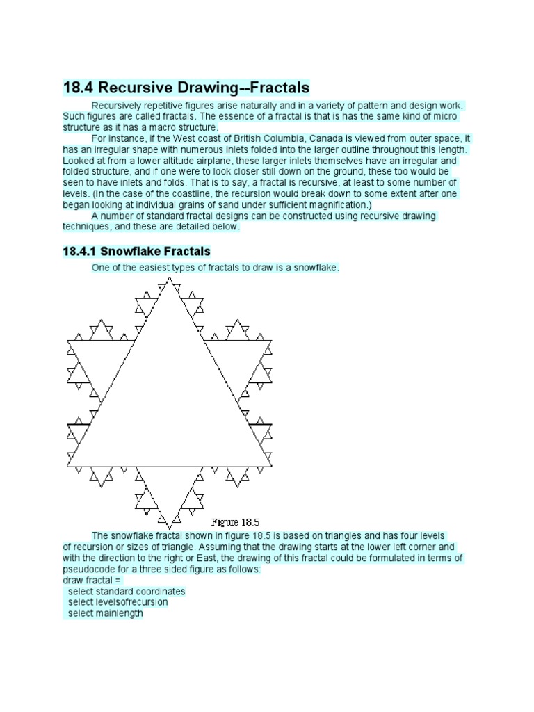 18.4 Recursive Drawing - Fractals | PDF | Fractal | Recursion