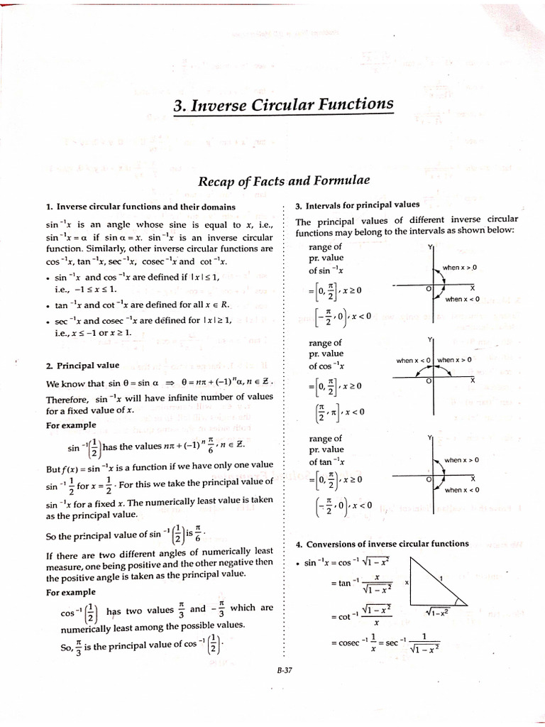 Inverse Circular Function | PDF