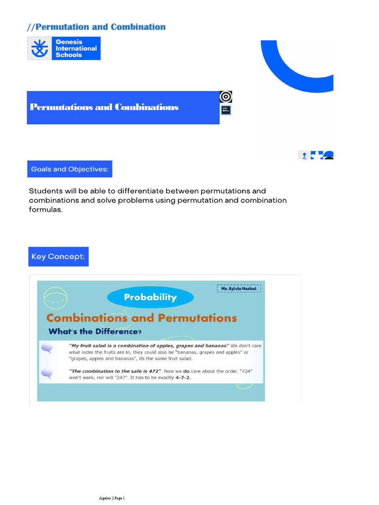 Permutation and Combination | PDF