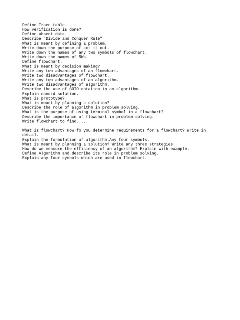 9th Comp Chap 1 Questions | PDF