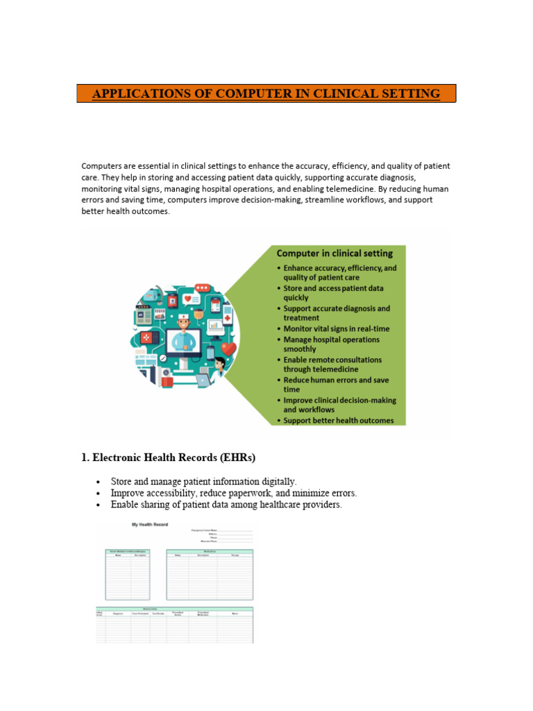 Computer Applications in Clinical Care | PDF | Medical Diagnosis ...