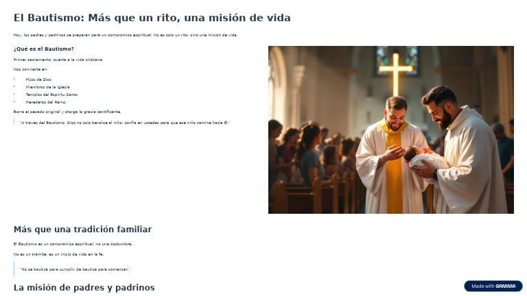 El Bautismo Mas Que Un Rito Una Mision de Vida | PDF