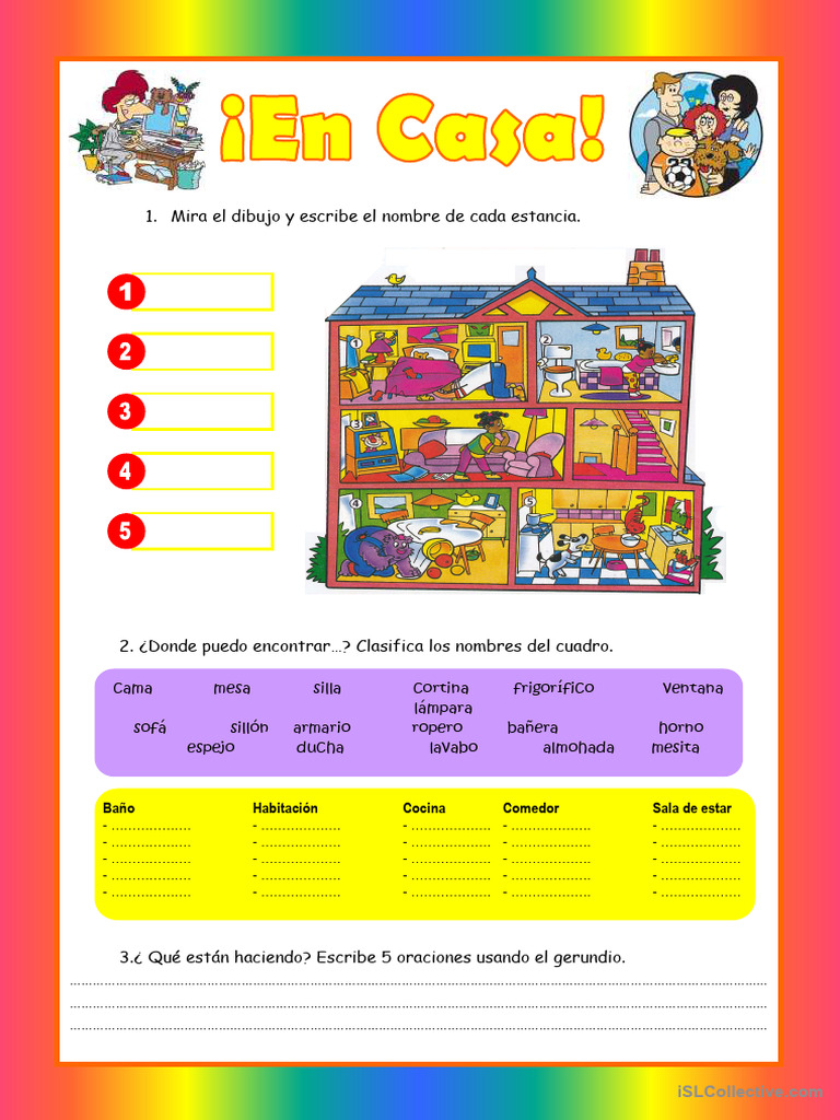 Ejercicios sobre la casa en PDF | PDF
