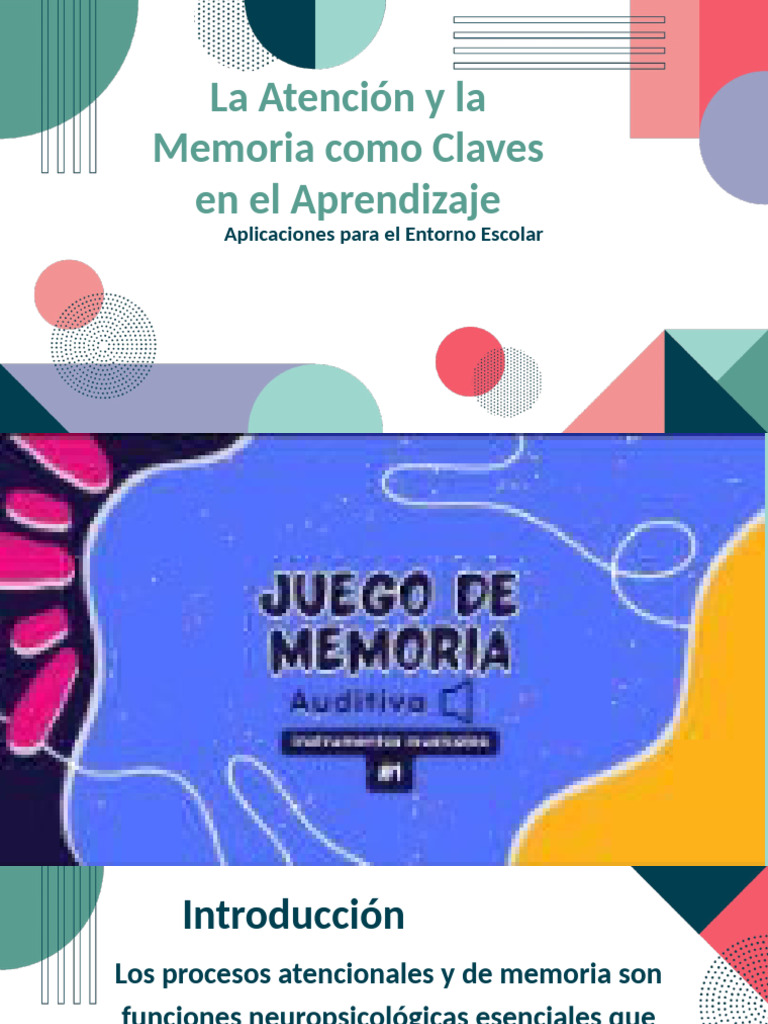 Atención y Memoria en el Aprendizaje Escolar | PDF