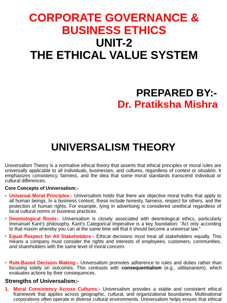 Unit 2 Corporate Governance | PDF | Utilitarianism | Justice