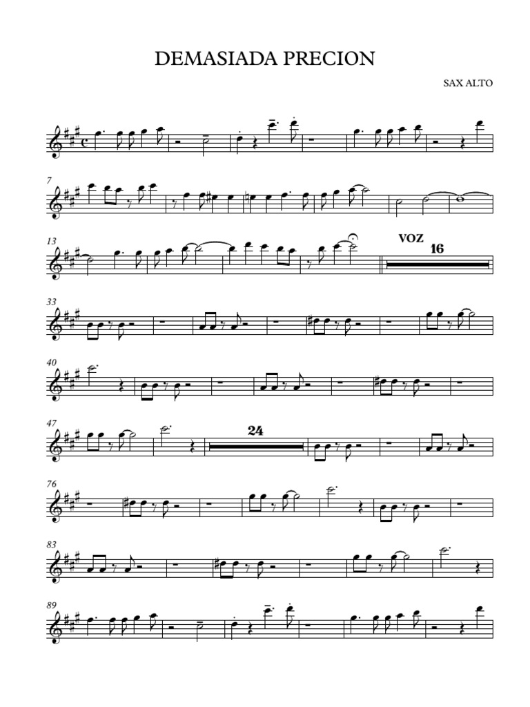 Demasiada Precion Sax Alto | PDF