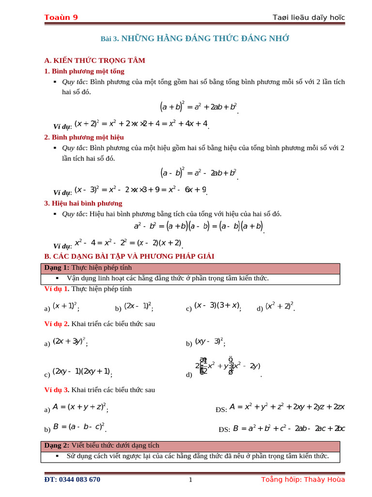 8d1 3 Nhung Hang Dang Thuc Dang Nho 1 | PDF