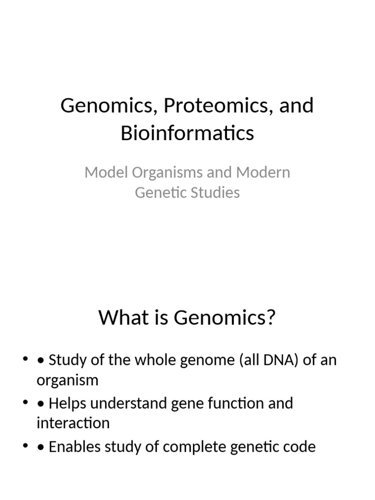 Genomics Proteomics Bioinformatics Model Organisms Redesigned | PDF