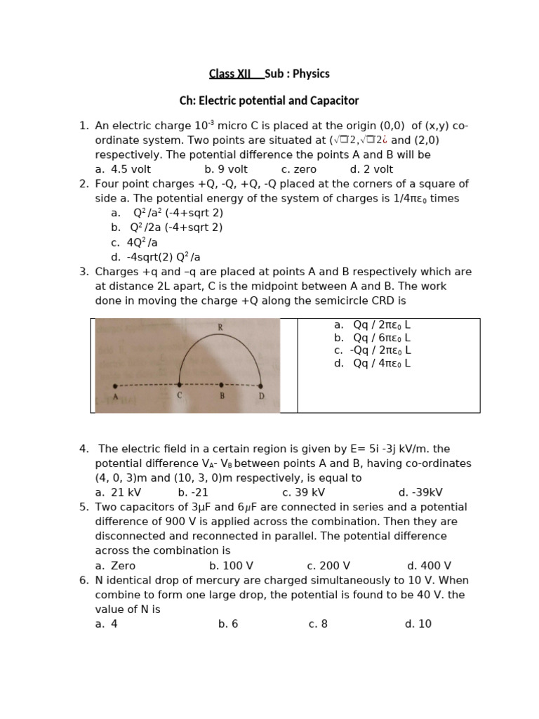 Electric Potential and Capacitance | PDF | Electric Field | Capacitor