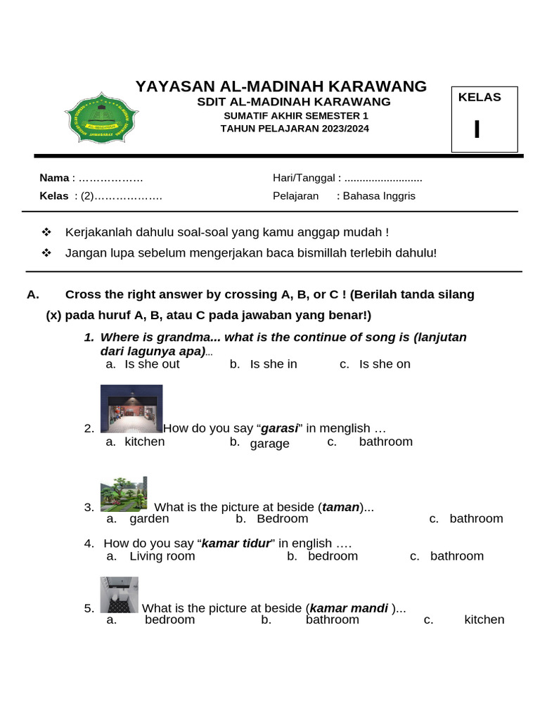 Soal Sumatif Tengah Semester 2 Bahasa Inggris Kelas 1 SD Pak Indra | PDF | Chess Openings | Chess