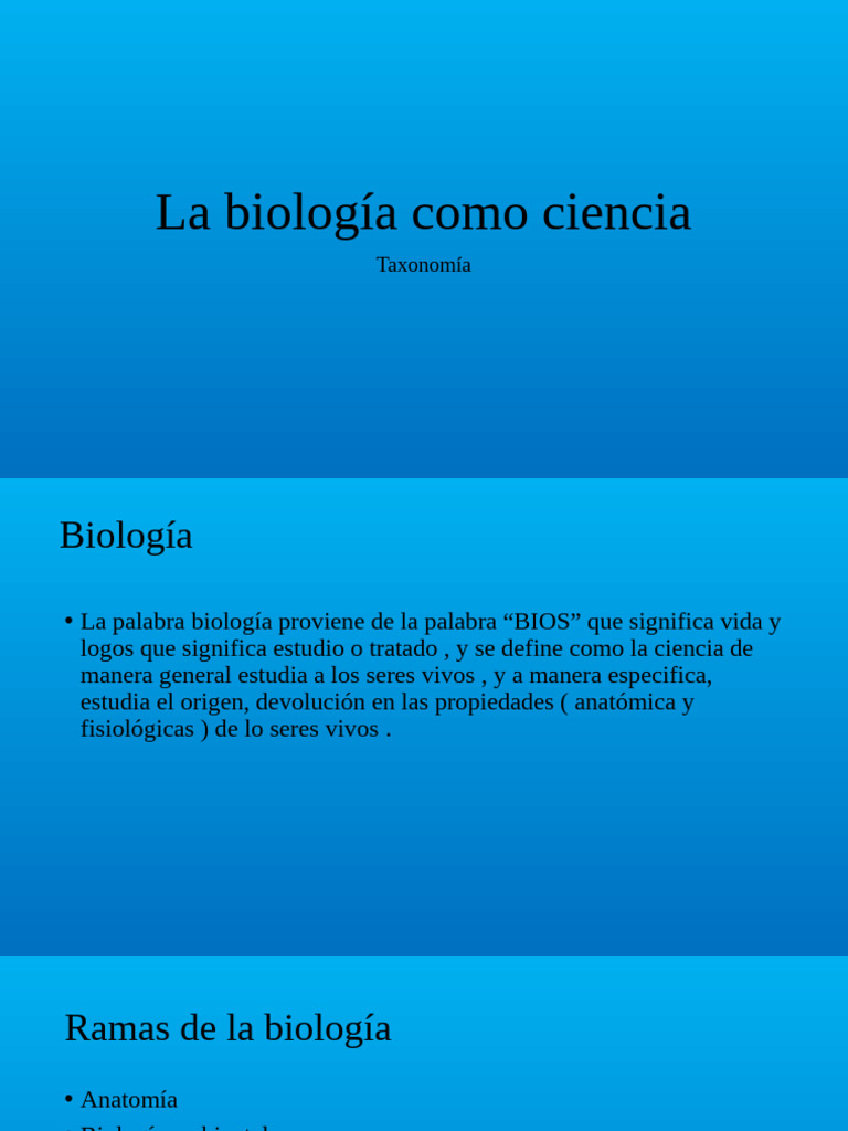 Ramas y ciencias auxiliares de la biología | PDF