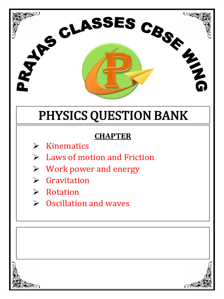 Cbse-11th Phy Question Bank Annual | PDF | Force | Velocity