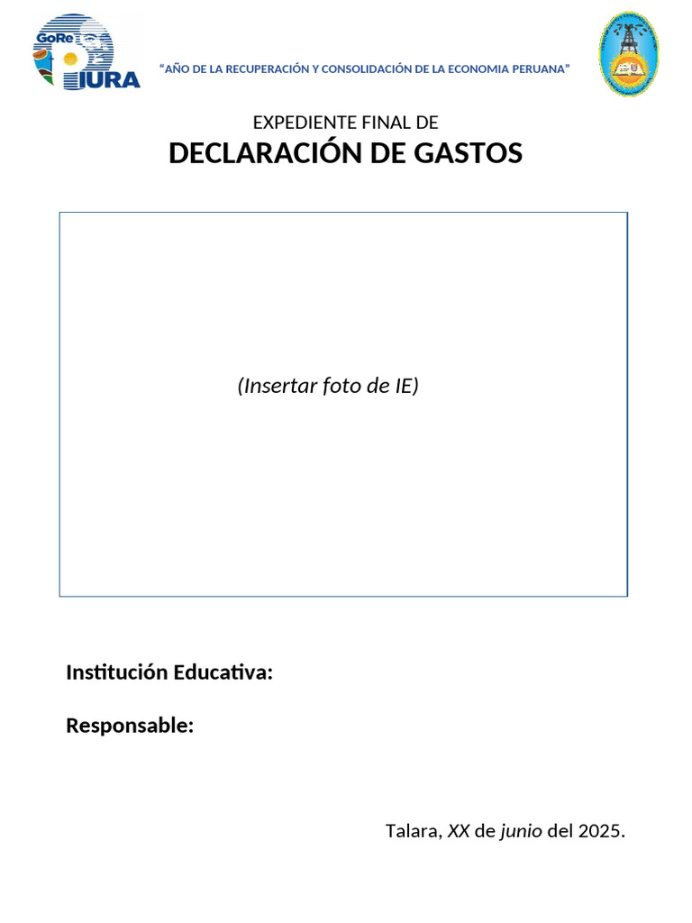 Modelo. Carátula para Folder de Expediente | PDF