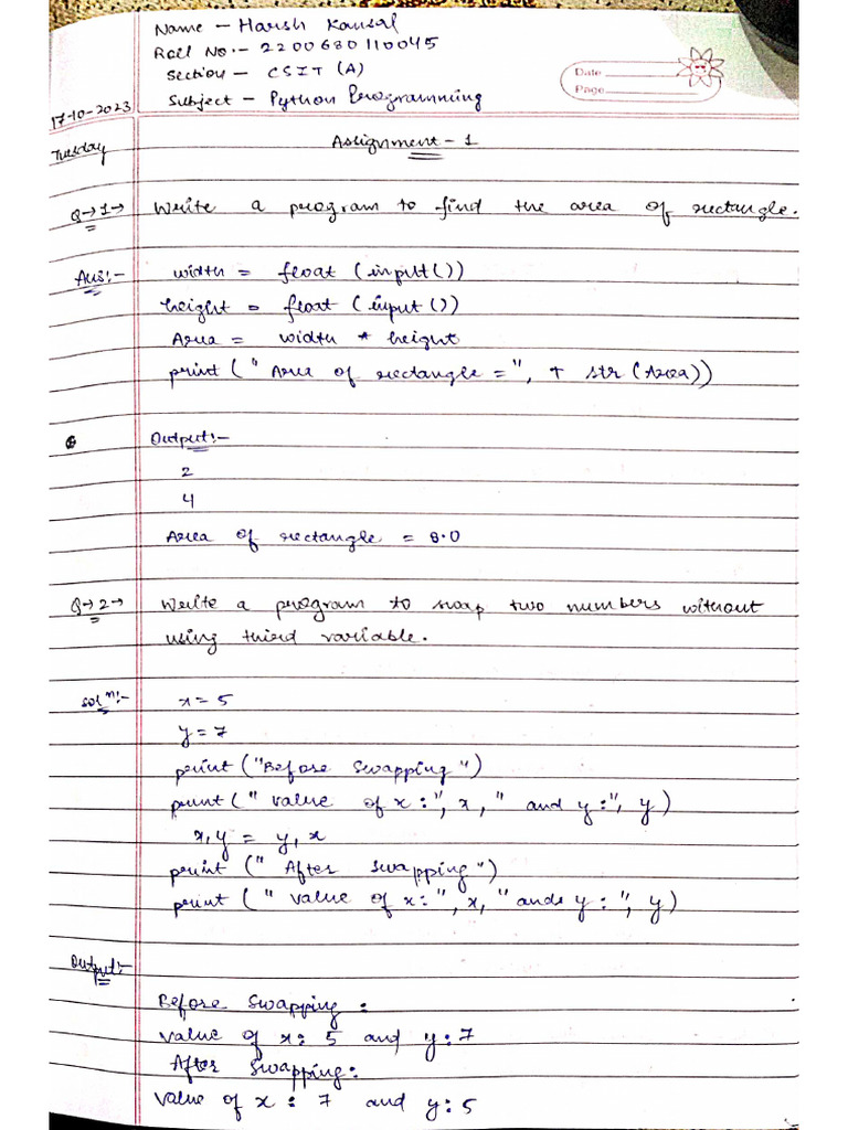 Python Assignment 1,2 | PDF