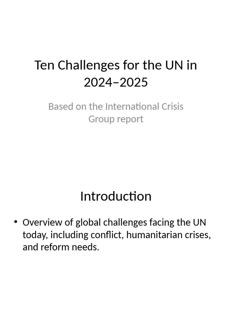 UN Challenges and Reforms for 2025 | PDF