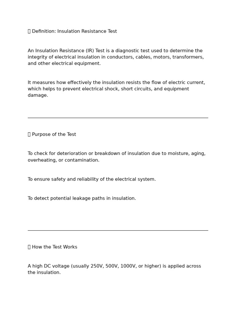 Insulation Resistance | PDF