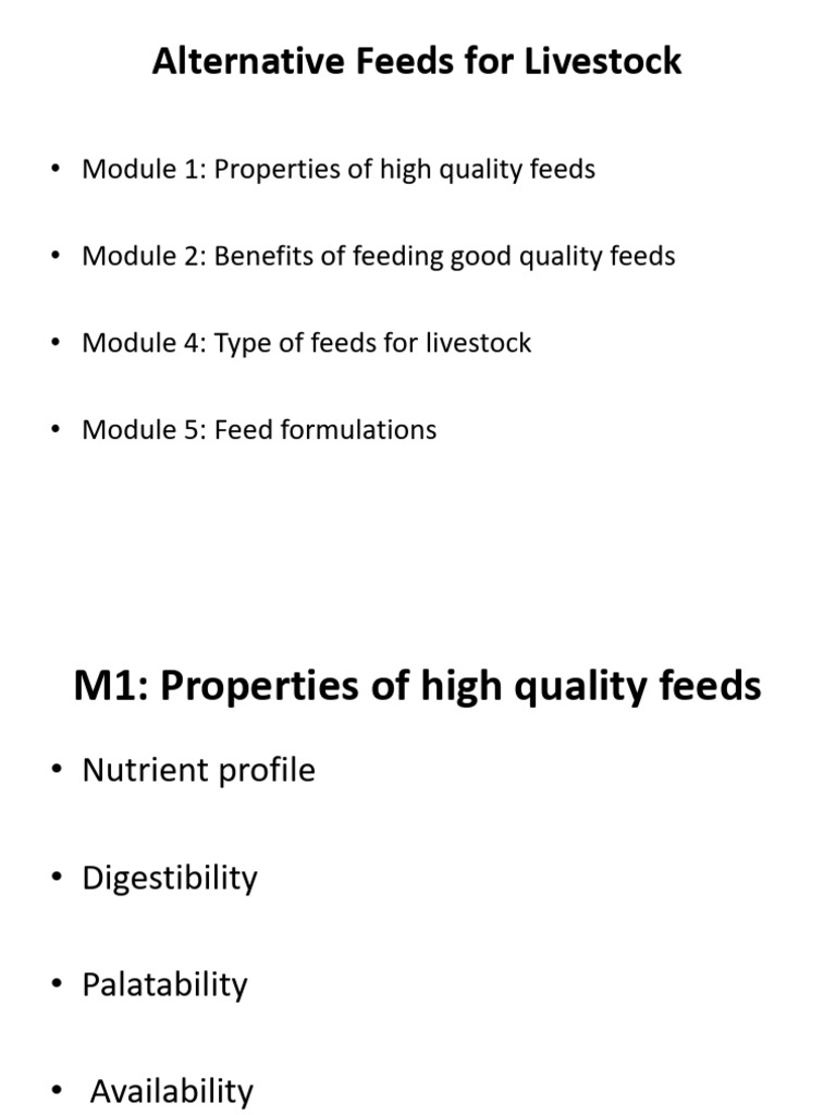 Alternative Feeds For Livestock Training Course | PDF | Fodder | Legume