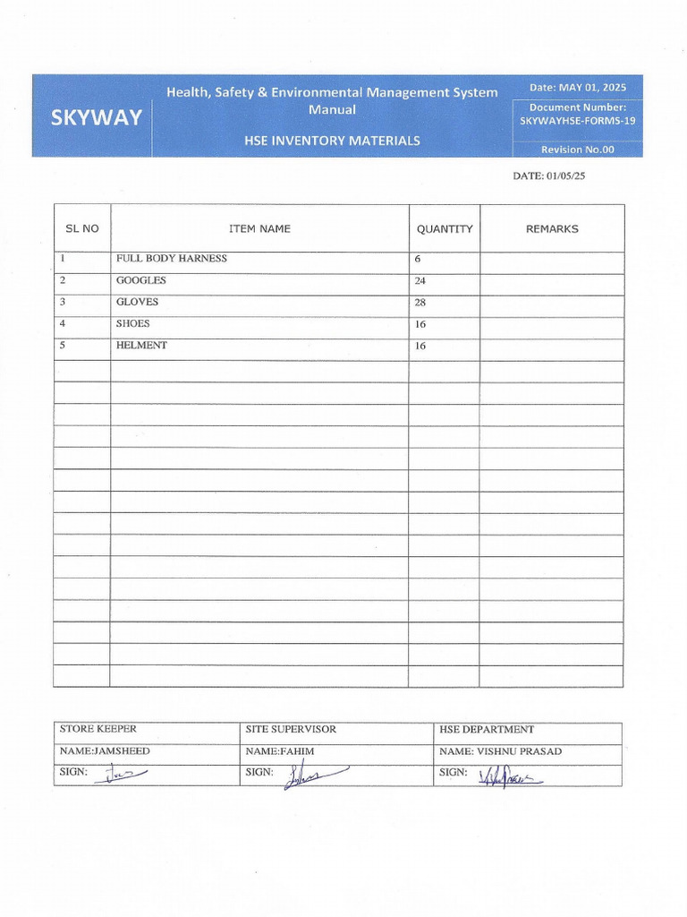 HSE Resources Skyway | PDF