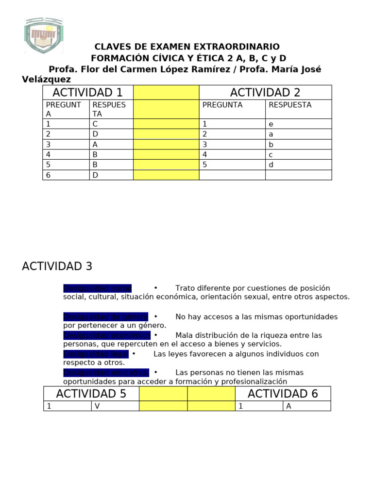 Claves de Examen Fce2 | PDF
