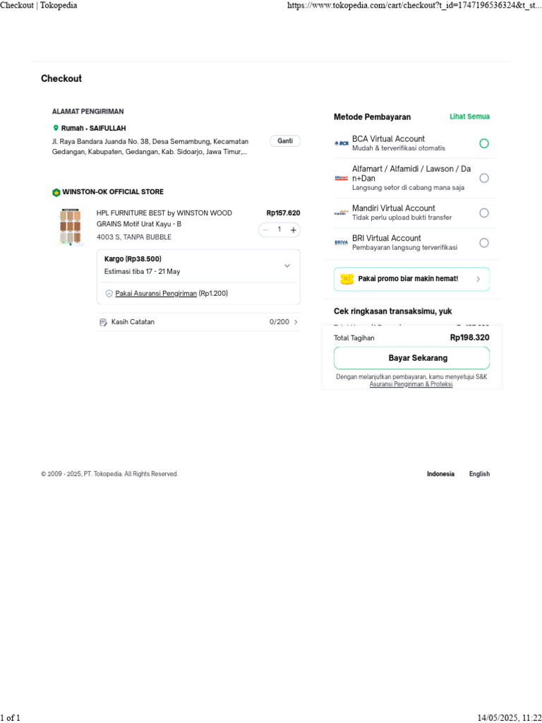 Checkout - Tokopedia HPL | PDF