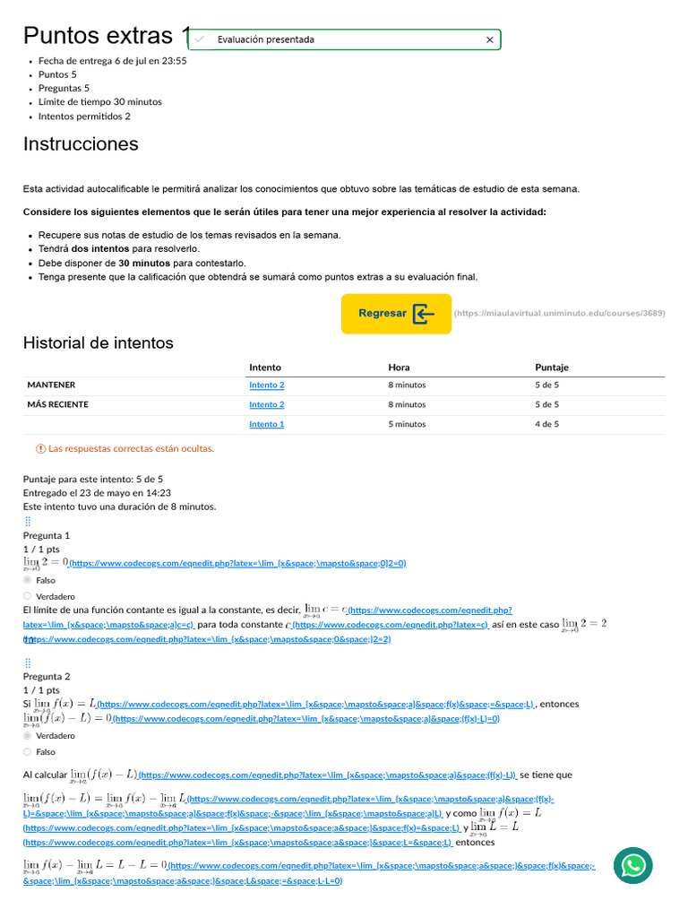 Cálculo Diferencial - Int2 | PDF