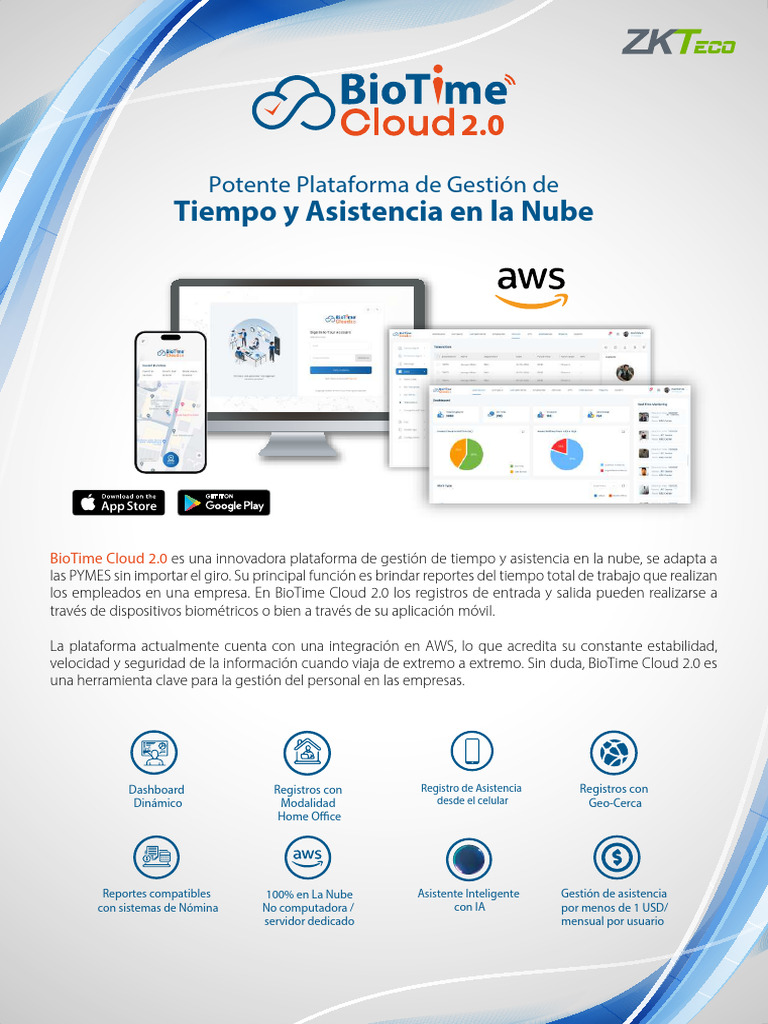 BioTime Cloud 2.0 Ficha Tecnica | PDF | Computación en la nube ...