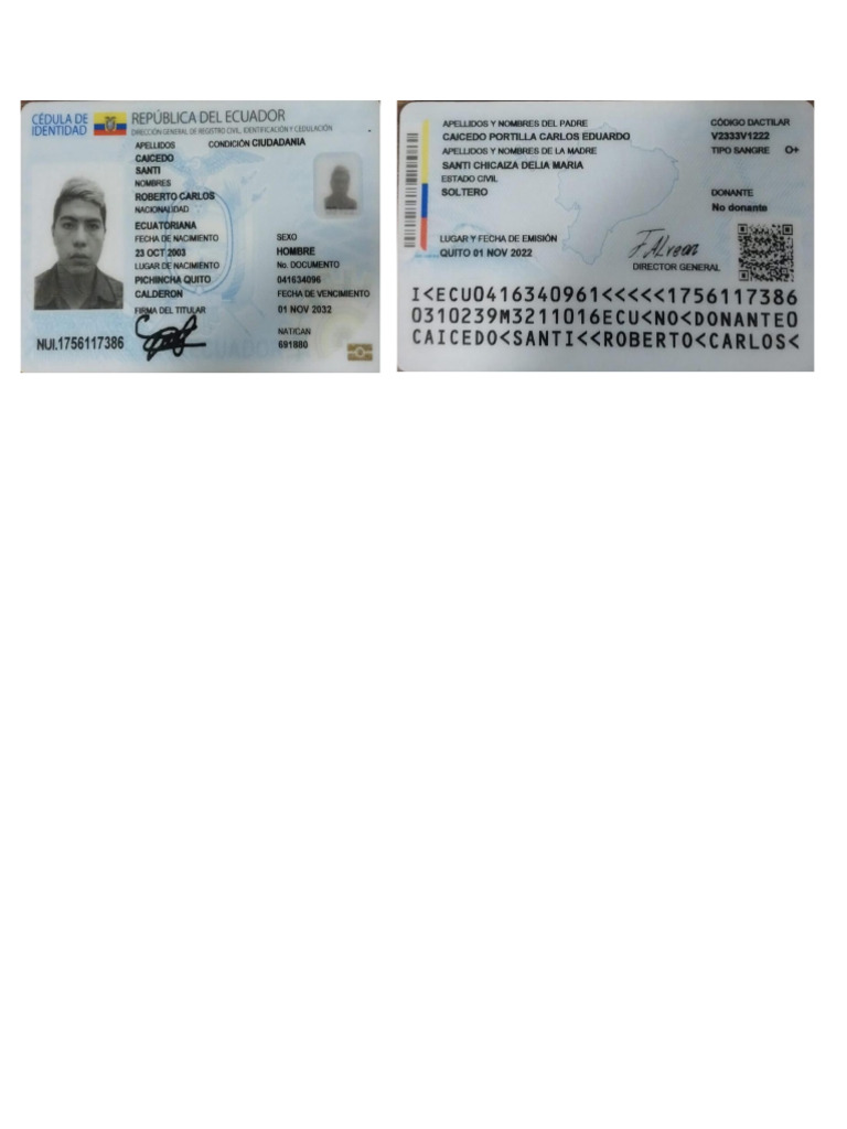 Cedula Mia .Carlos | PDF